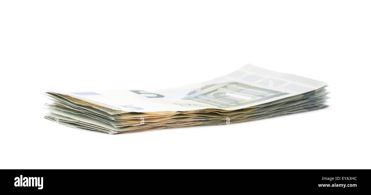 Few five euro notes isolated Stock Photo - Alamy