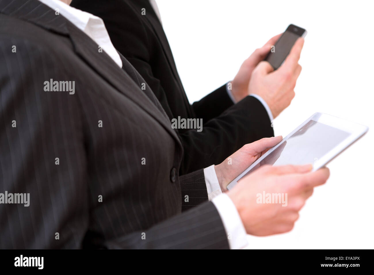 View of a Business man using tablet and smartphone Stock Photo - Alamy