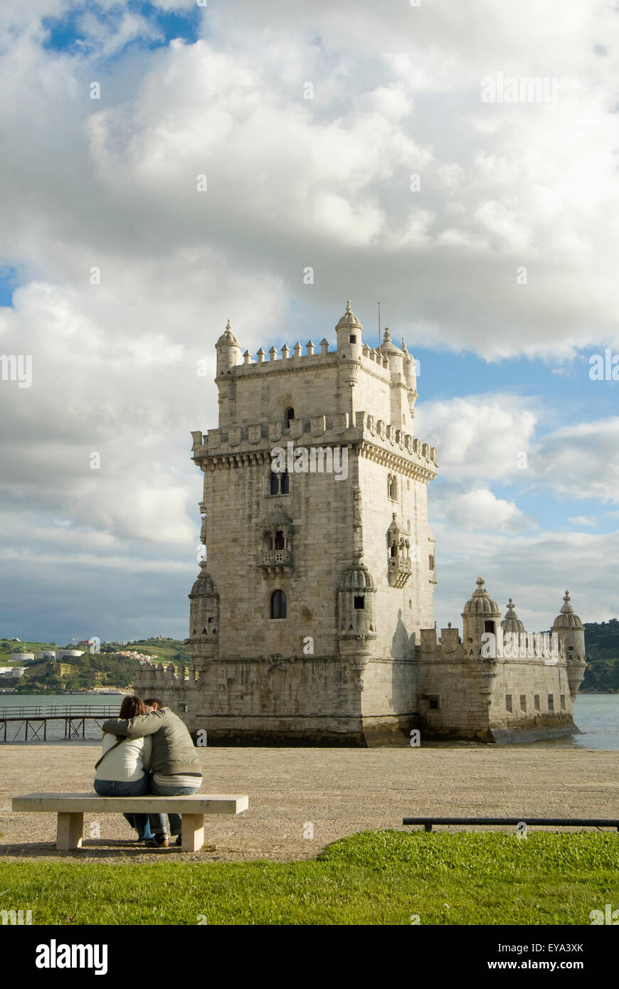 People Kissing In Front Of Belem Tower, Belem,Portugal Stock Photo - Alamy