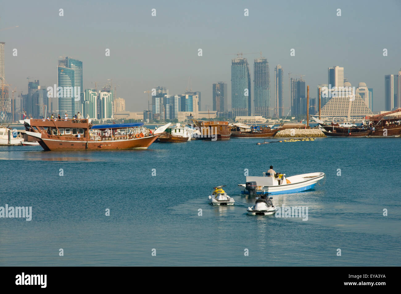 Doha Bay Skyline With Harbor, Doha,Qatar Stock Photo - Alamy