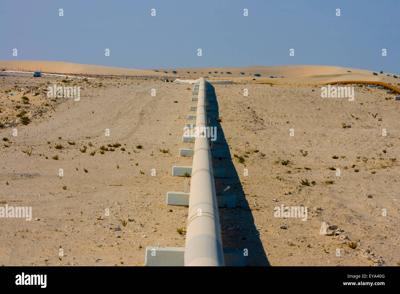 Gas Pipeline In Desert, Qatar Stock Photo - Alamy