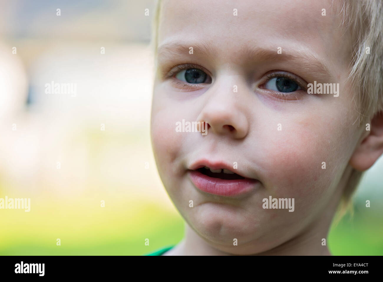 Closeup portrait of happy kid face Stock Photo - Alamy