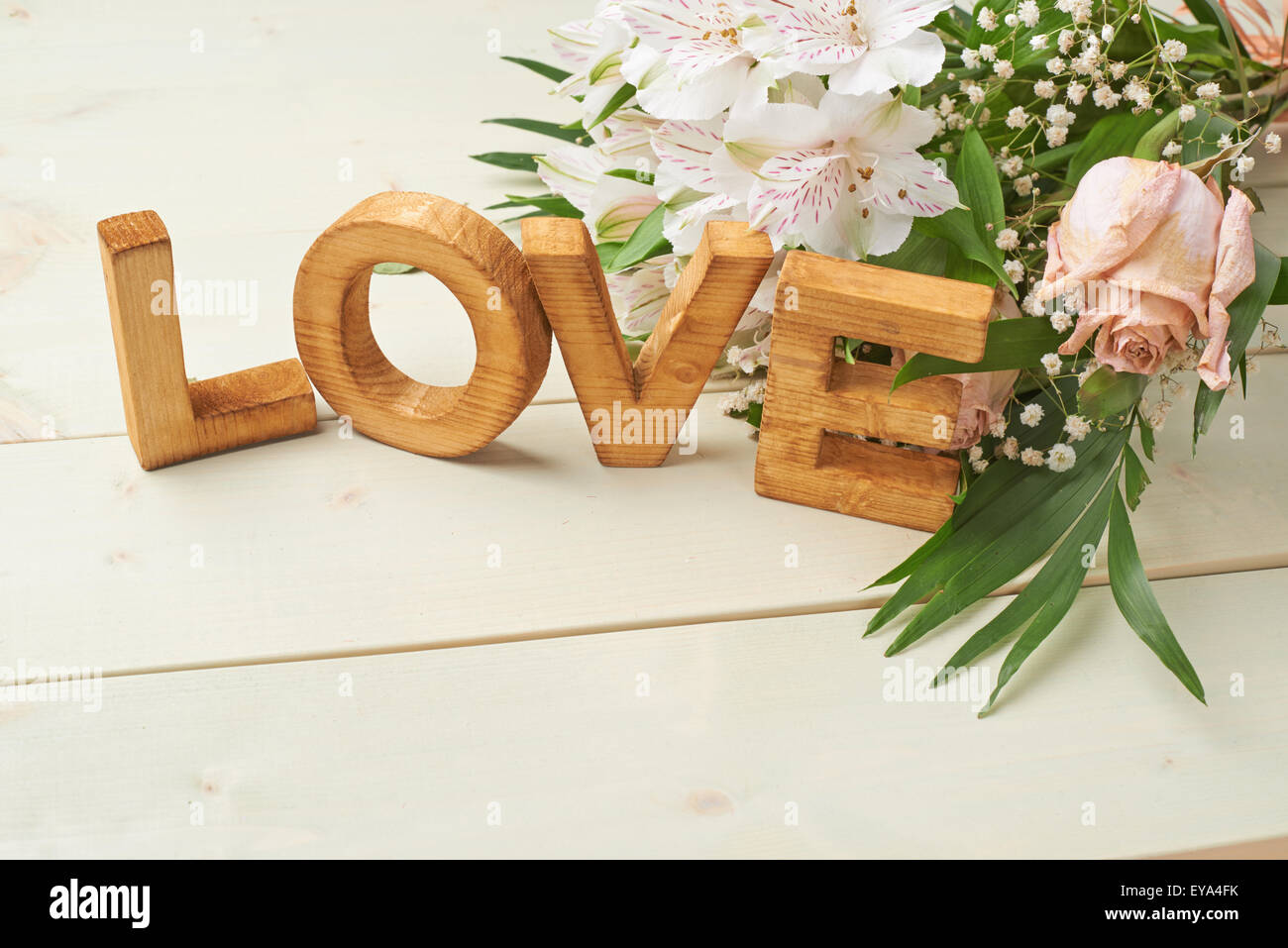 Word Love composition Stock Photo - Alamy