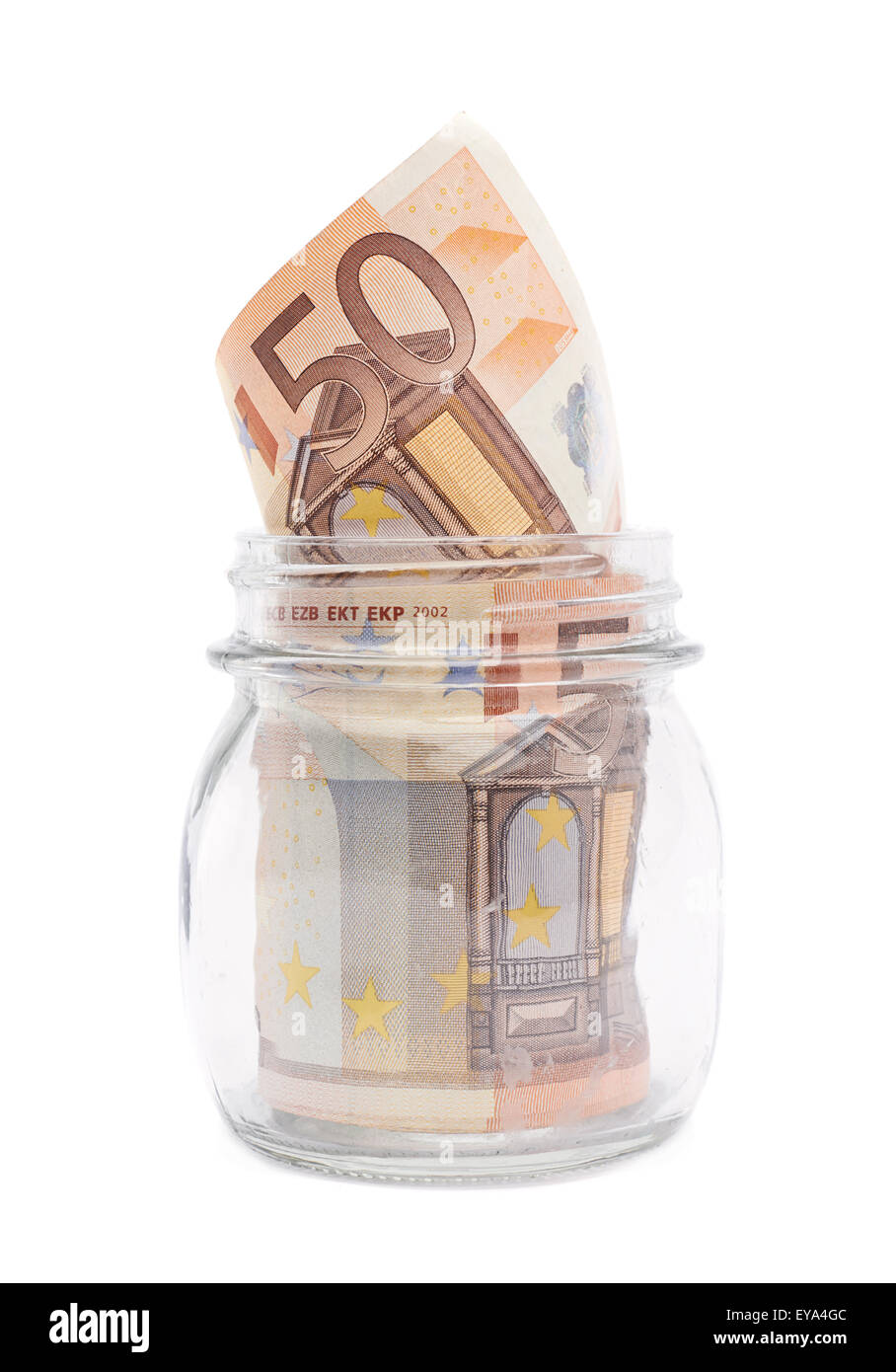 Multiple bank notes in a jar Stock Photo - Alamy