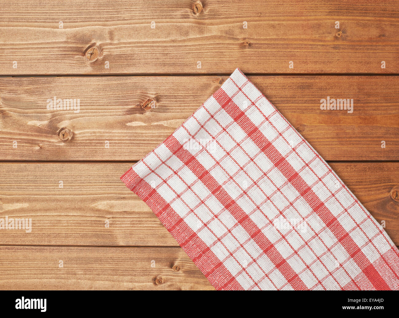 Tablecloth or towel over the wooden table Stock Photo - Alamy