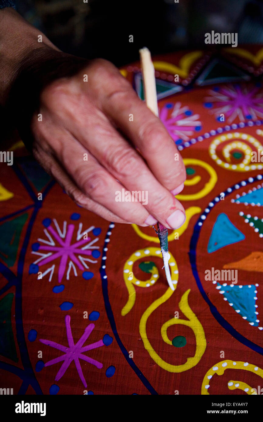 Man Painting Table In Souk,Close Up Of Hand, Marrakesh,Morocco Stock ...