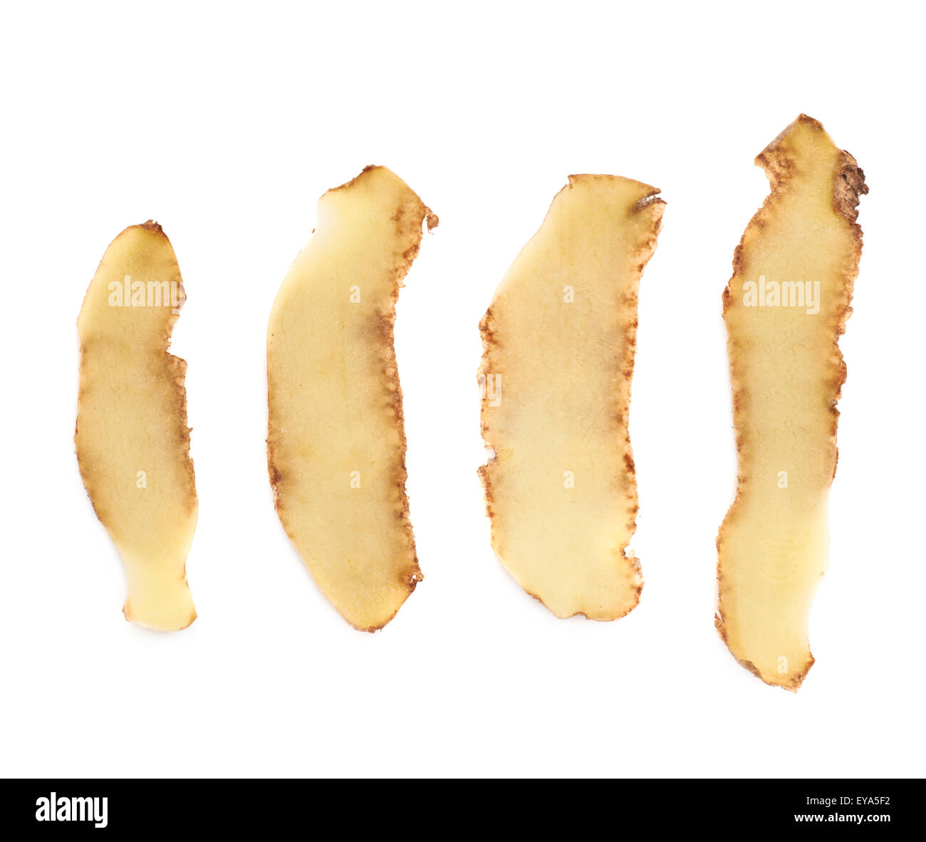 Multiple different potato peels isolated Stock Photo - Alamy