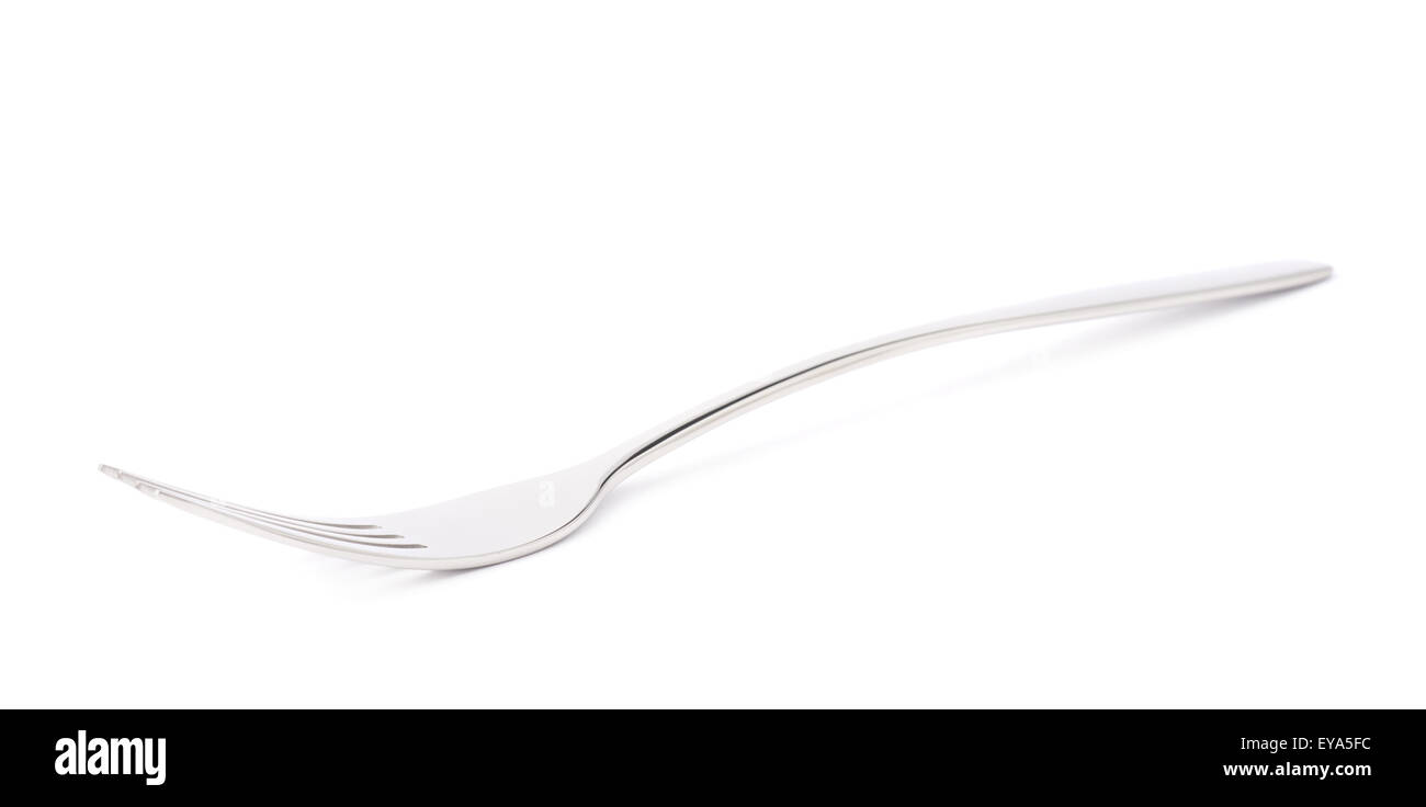 Stainless steel glossy metal fork isolated Stock Photo - Alamy