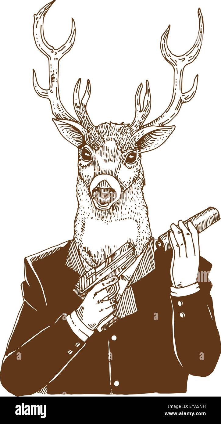 Deer buck brown male Stock Vector Images - Alamy