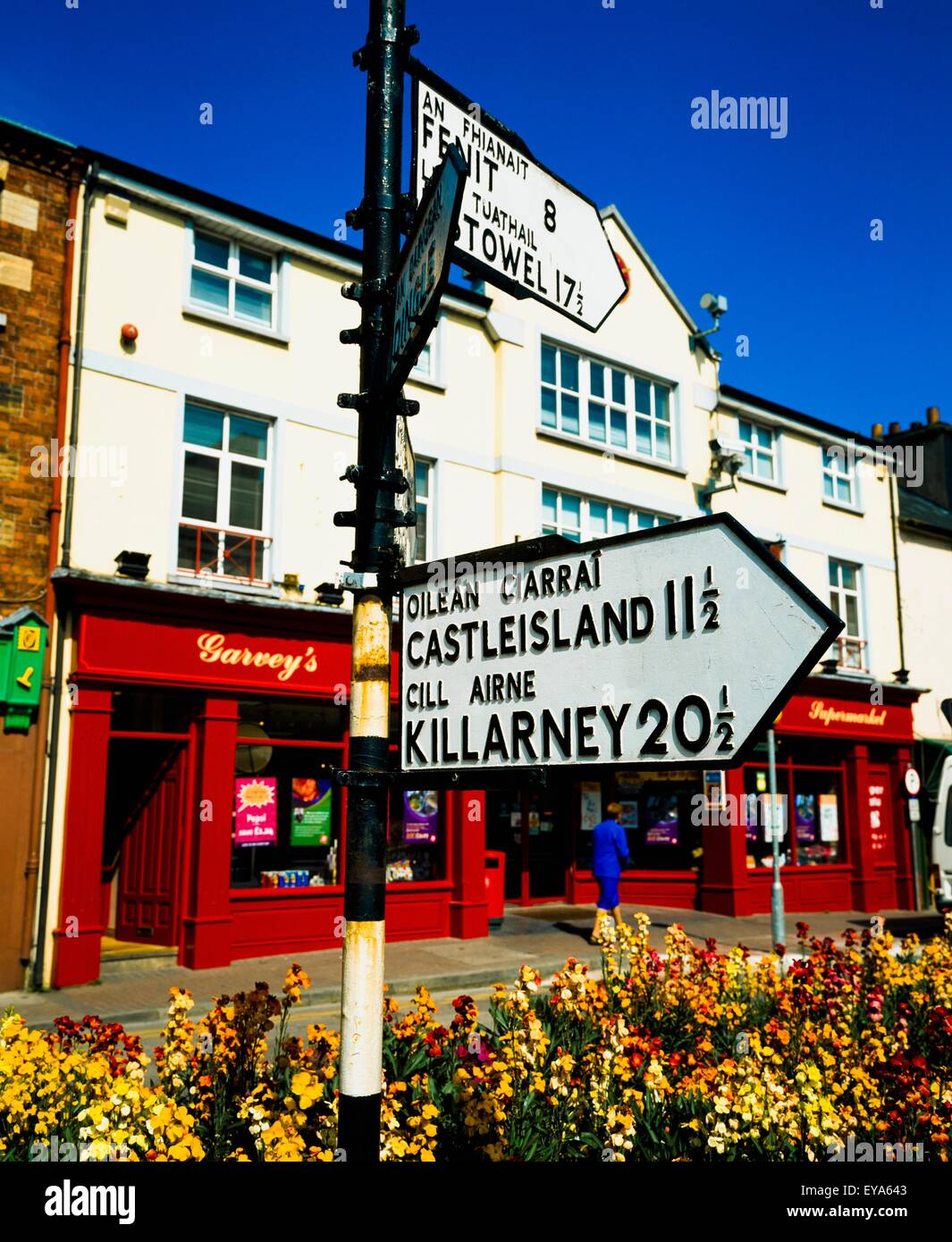 Co Kerry, Ireland; Road Sign In A Town Stock Photo - Alamy