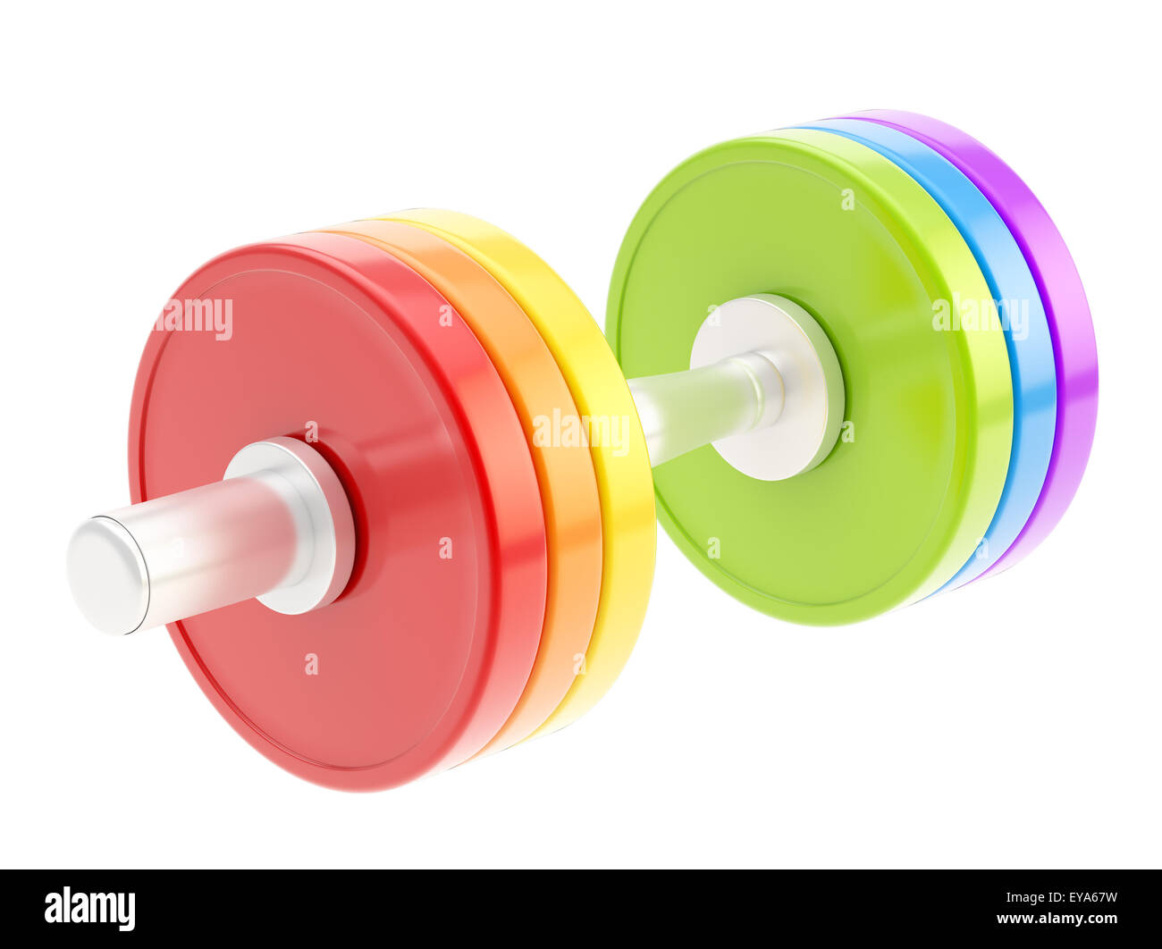 Adjustable colorful dumbbell isolated Stock Photo - Alamy