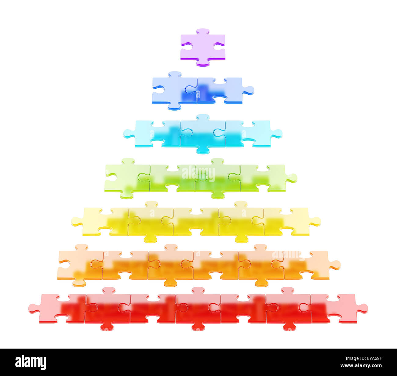 Pyramid made of puzzle pieces isolated Stock Photo - Alamy