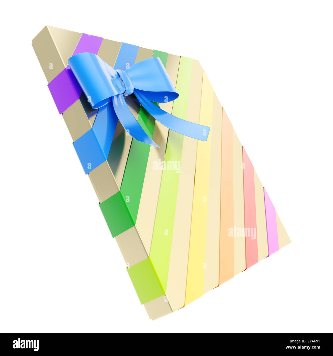 Wrapped gift box with a bow and ribbon Stock Photo - Alamy