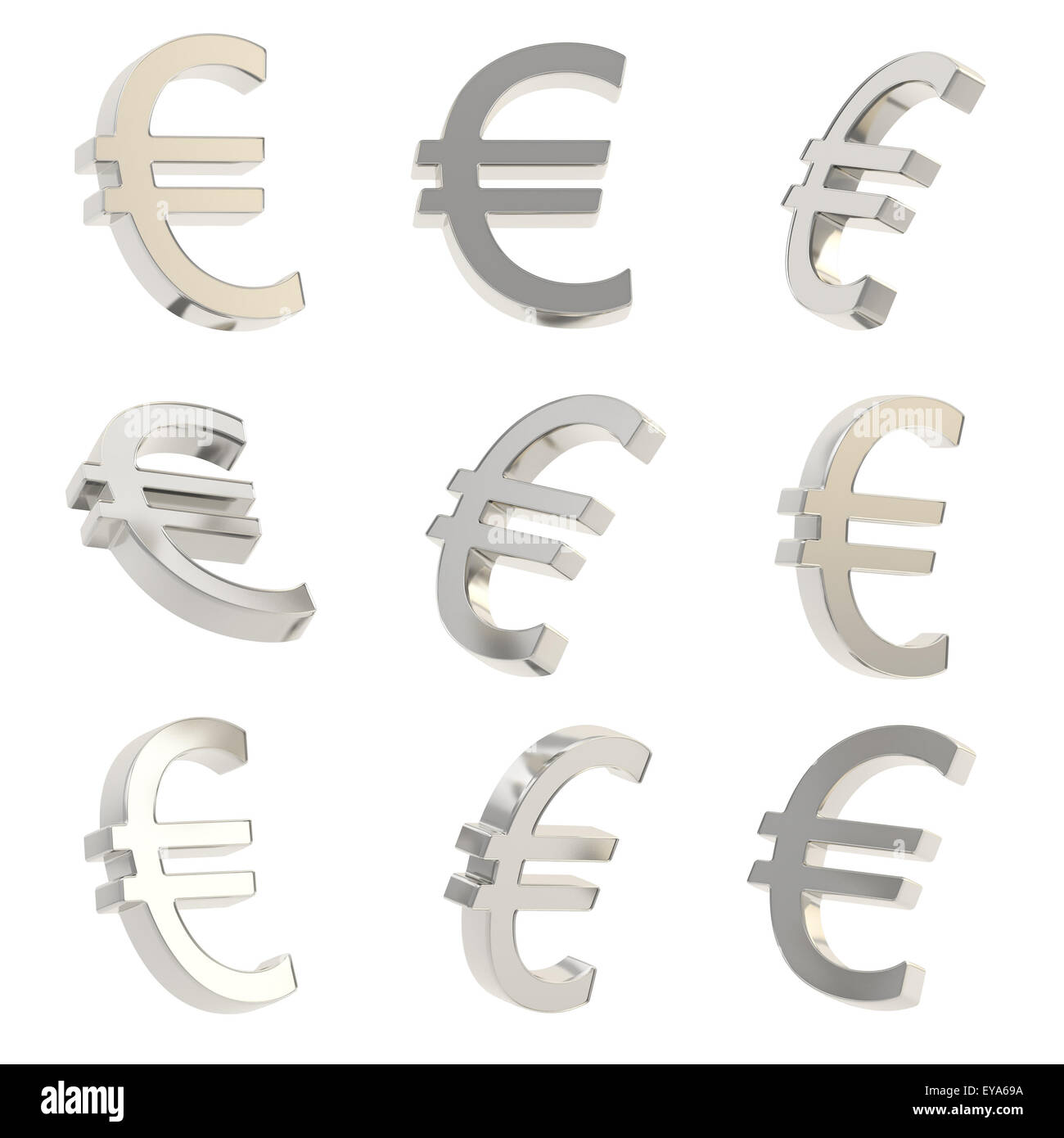 Euro currency sign render Stock Photo - Alamy