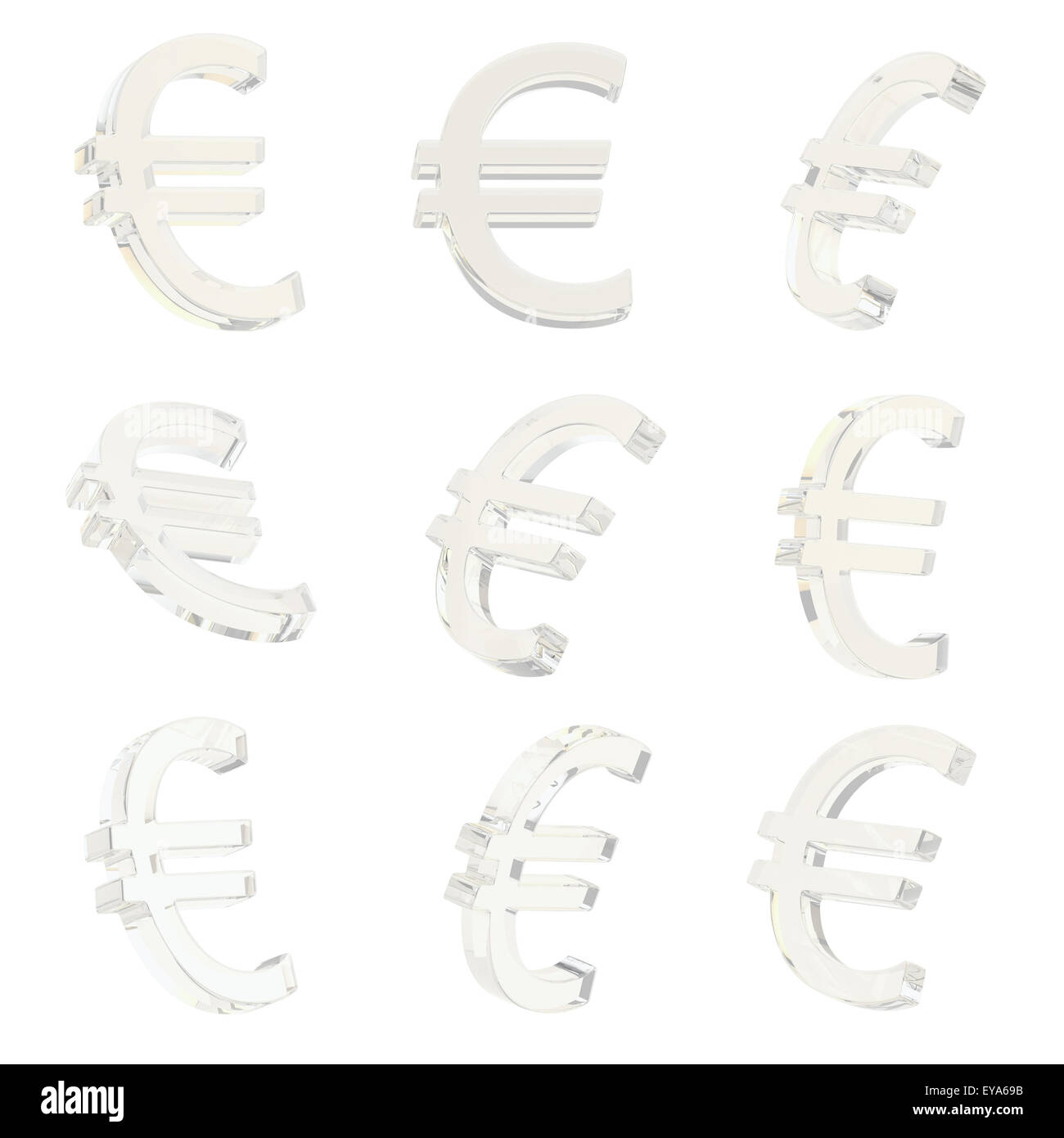 Euro currency sign render Stock Photo - Alamy