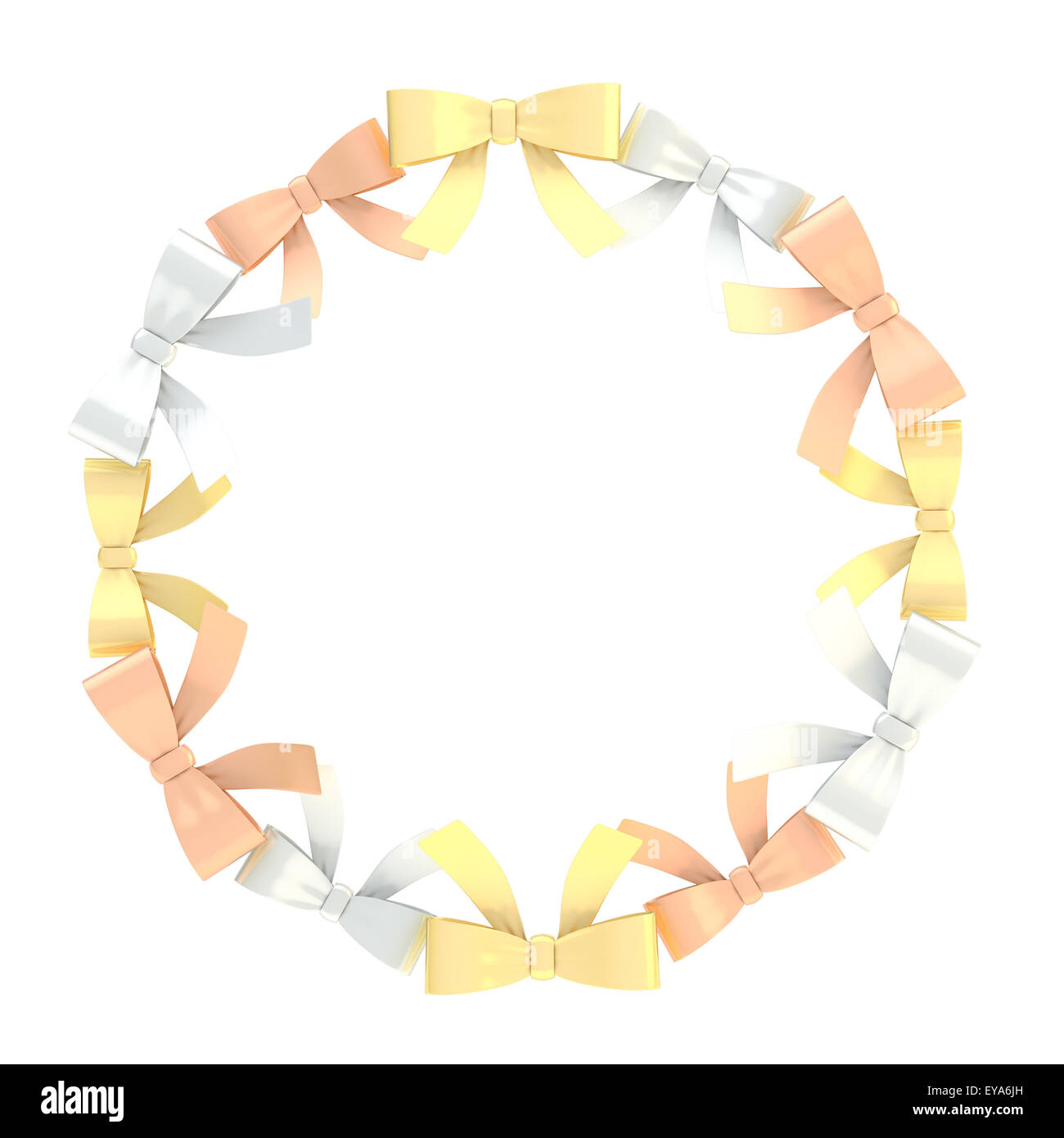 Round frame made of ribbon bows Stock Photo - Alamy