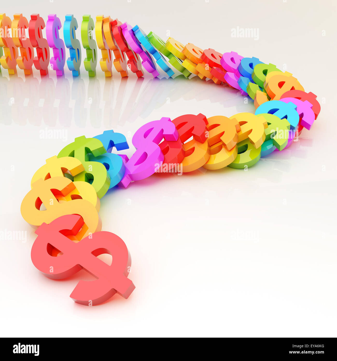 Dollar symbols falling in domino effect Stock Photo - Alamy