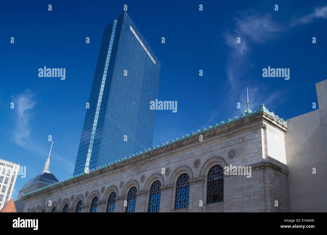 John Hancock Building & Boston Library Stock Photo - Alamy
