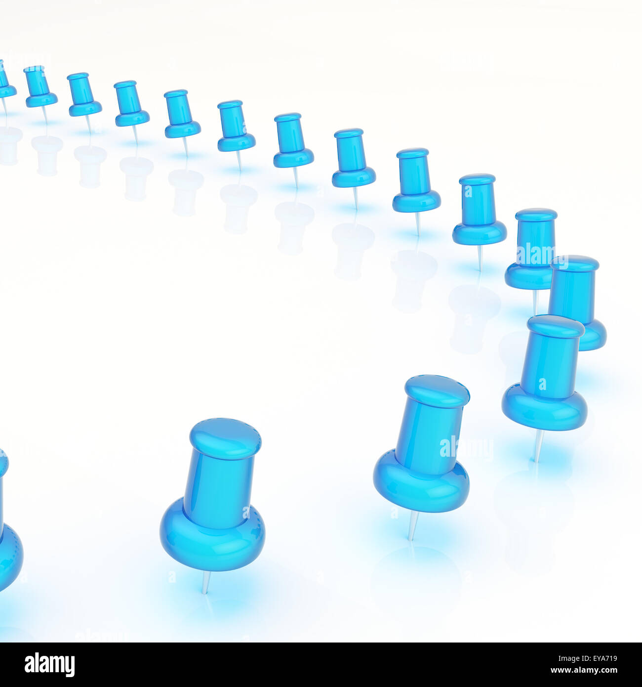 Line of office pins composition Stock Photo - Alamy