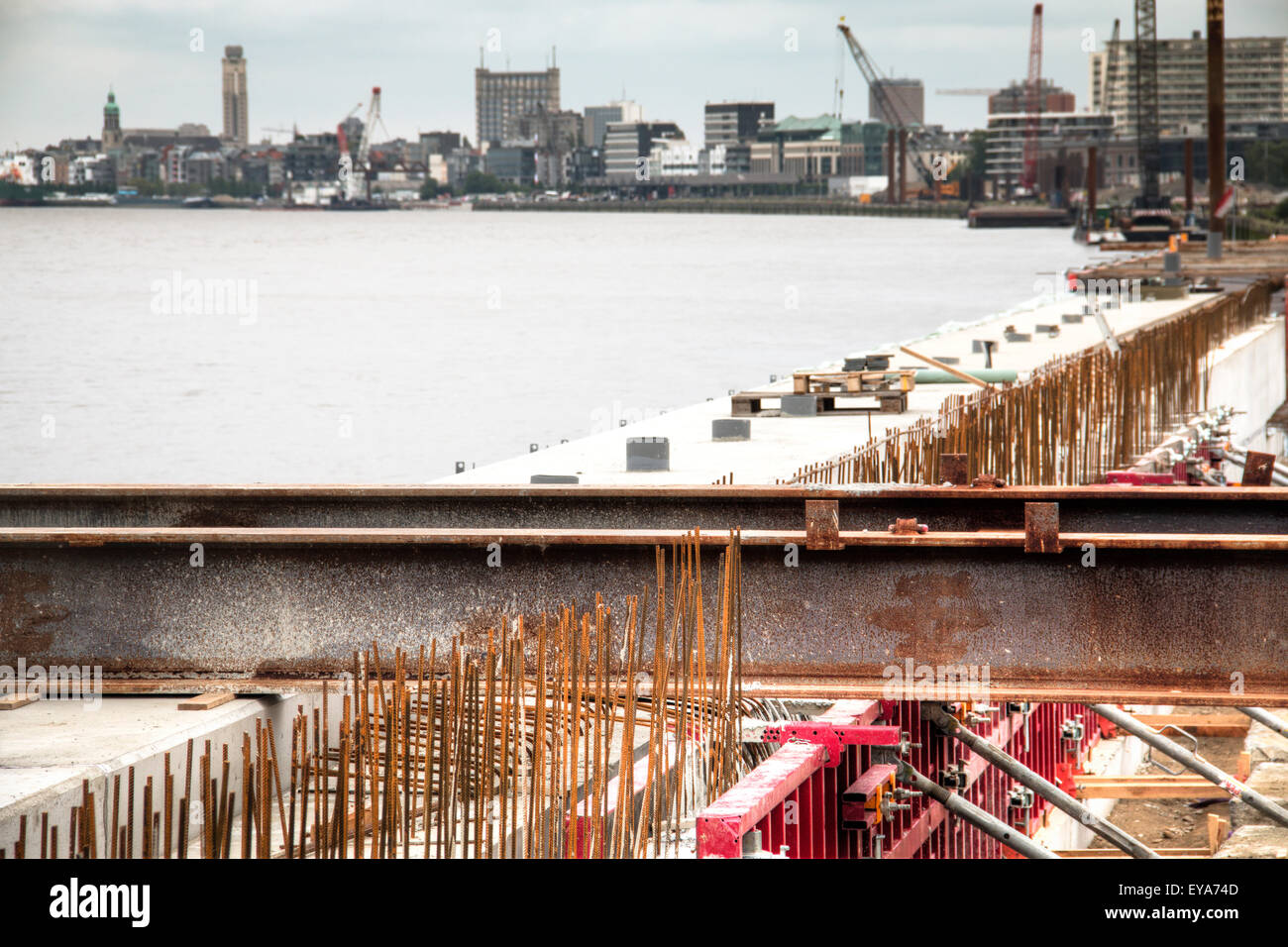 Construction works at the Schelde docks in Antwerp, Belgium Stock Photo ...