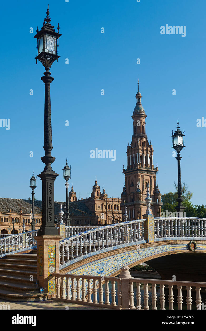 Seville, Spain, Spanish square with North Tower Stock Photo - Alamy