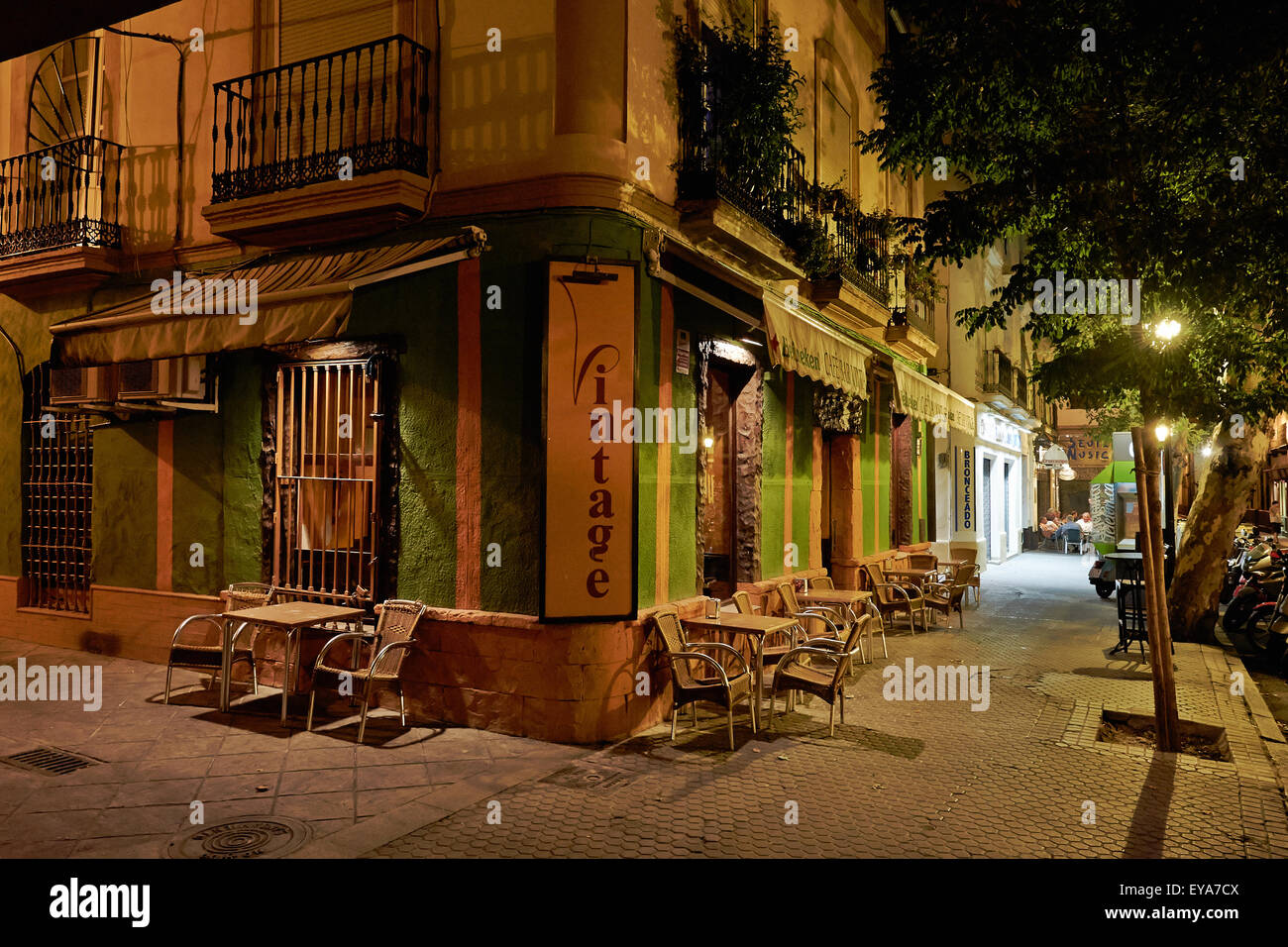 Seville, Spain, Street Cafe on Platza de la Gavidia Stock Photo - Alamy