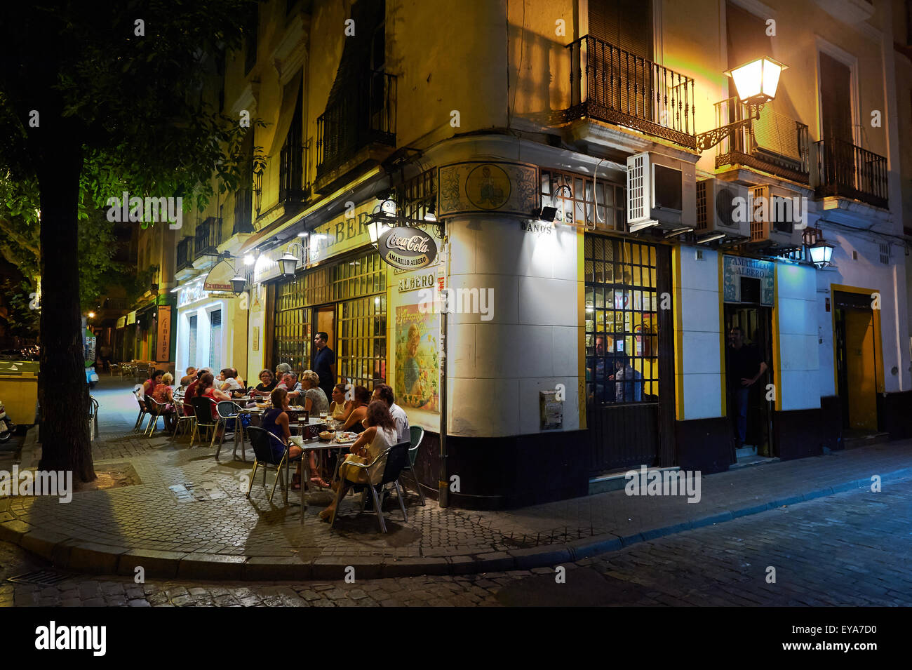 Seville, Spain, Street Cafe on Platza de la Gavidia Stock Photo - Alamy