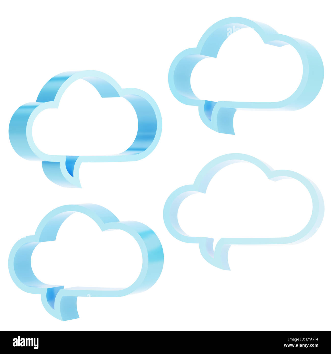 Cloud shaped text bubbles Stock Photo - Alamy