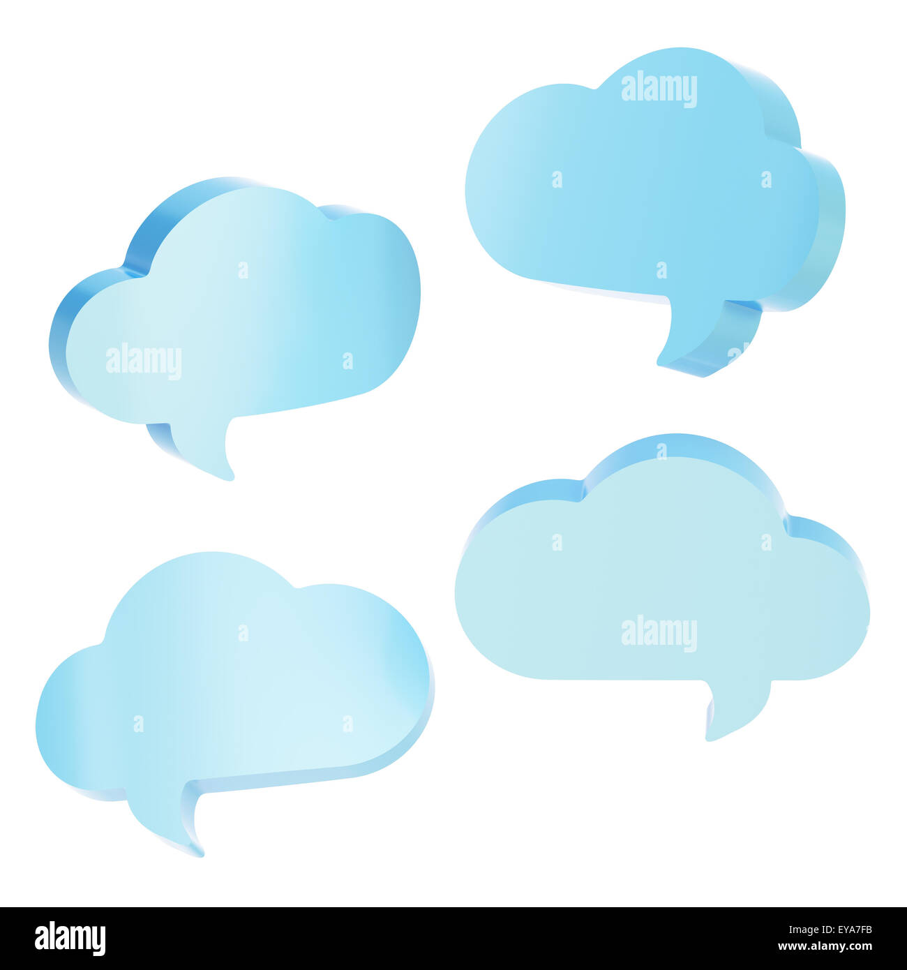 Cloud shaped text bubbles isolated Stock Photo - Alamy