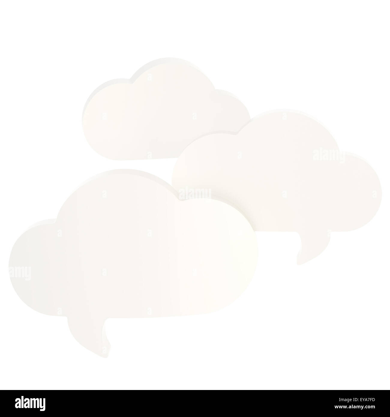 Three cloud shaped text bubbles Stock Photo - Alamy