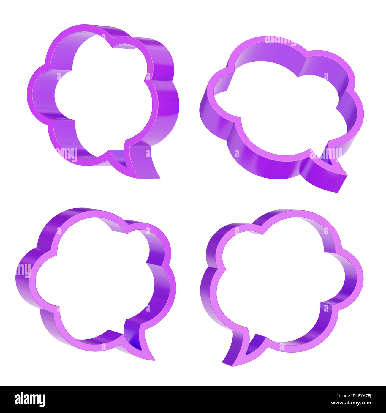 Cloud shaped text bubbles isolated Stock Photo - Alamy