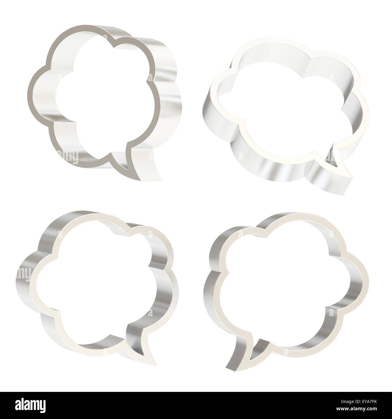 Cloud shaped text bubbles isolated Stock Photo - Alamy
