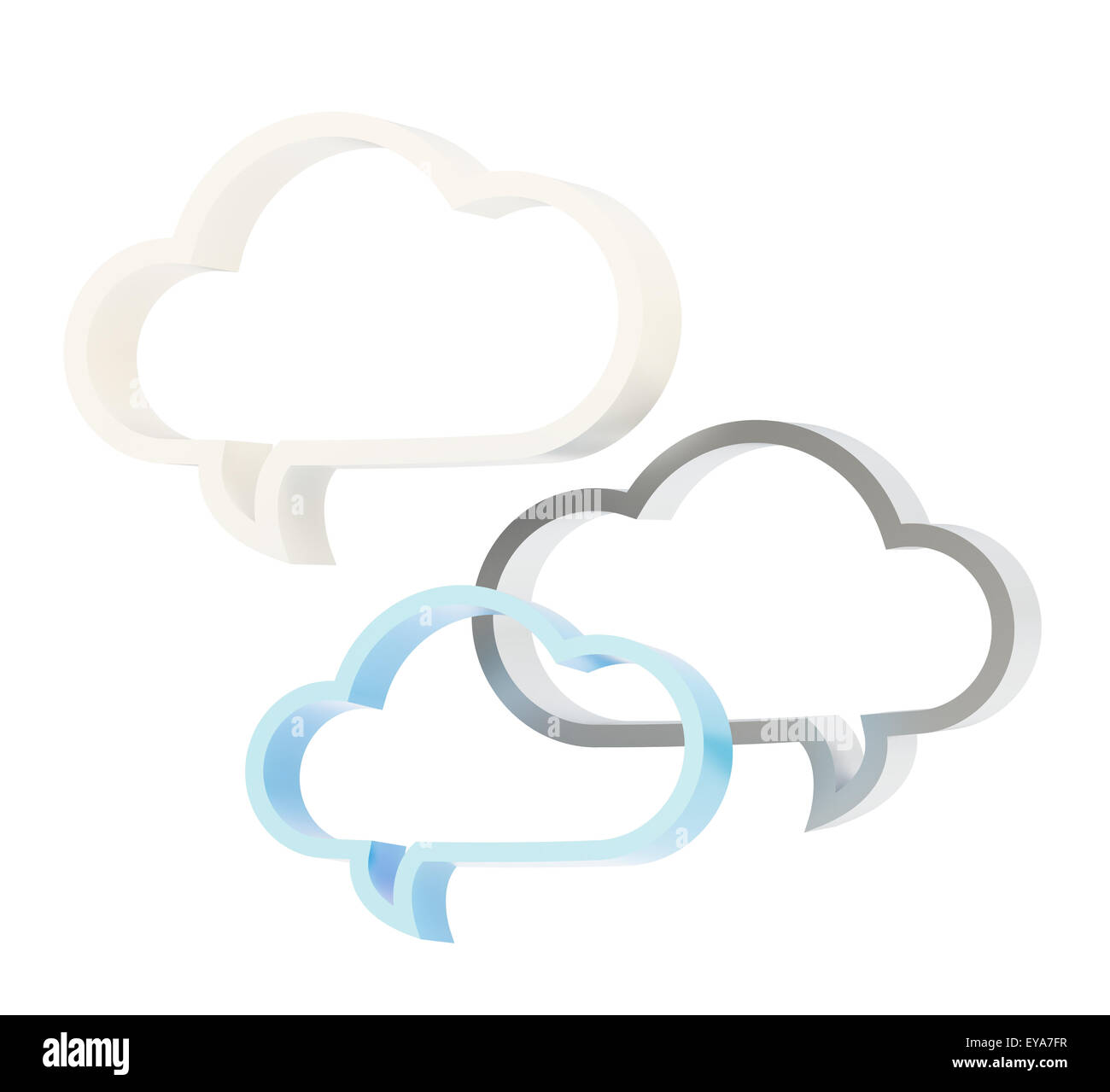 Three cloud shaped text bubbles Stock Photo - Alamy