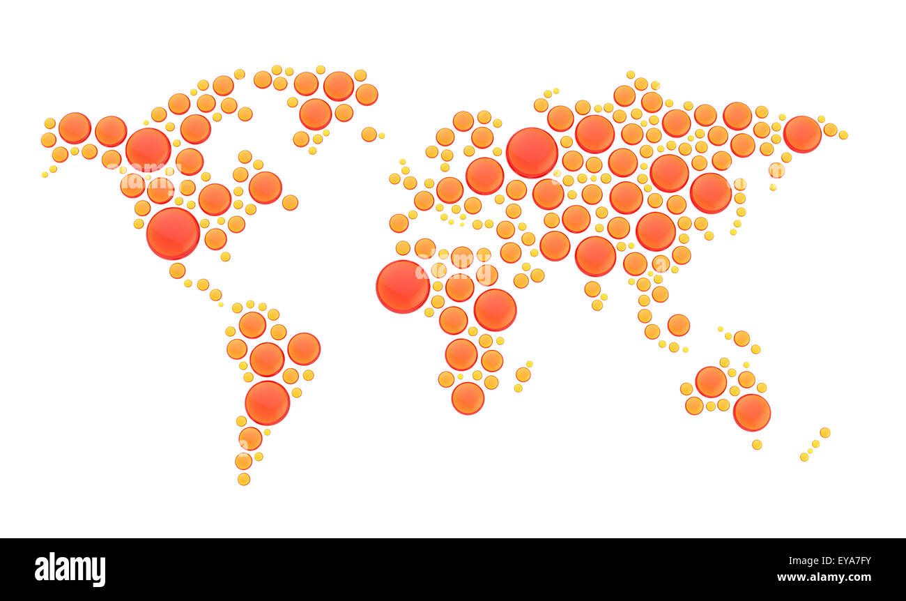 World map made of round shapes Stock Photo - Alamy