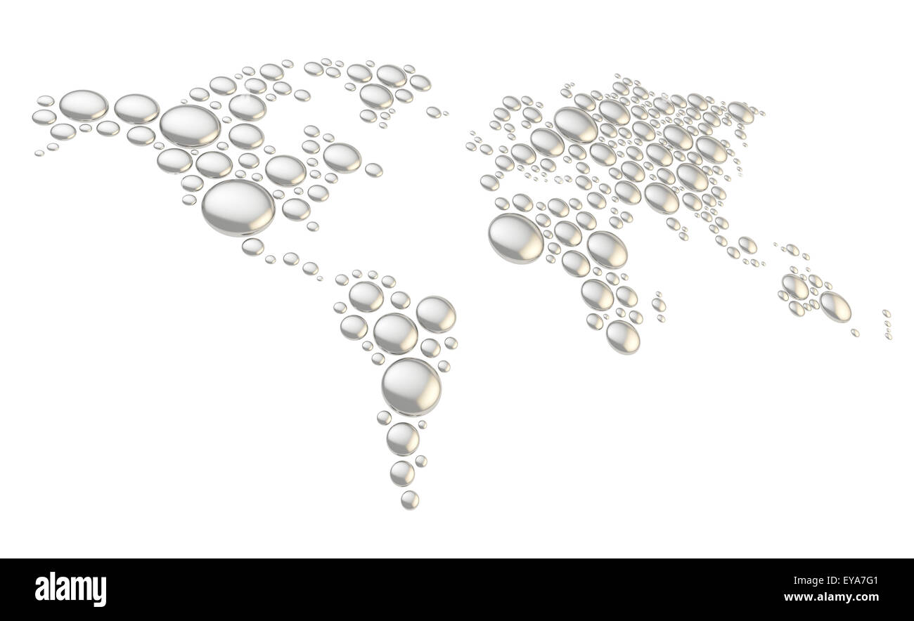 3d world map chrome hi-res stock photography and images - Alamy