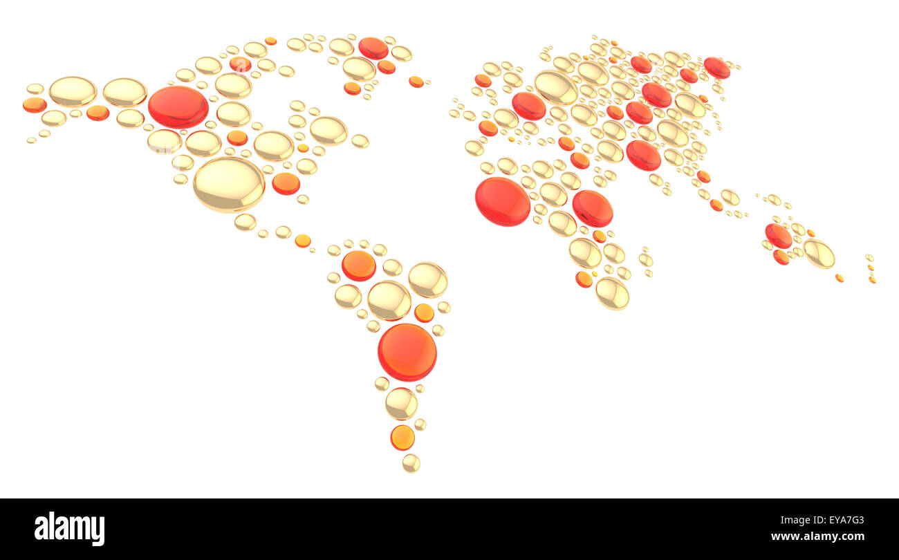World map made of round shapes Stock Photo - Alamy