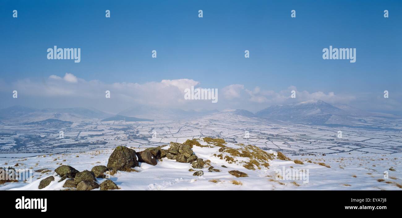 Irish Snow Scenes, Co Down - The View From, Aughrim Hill Stock Photo ...