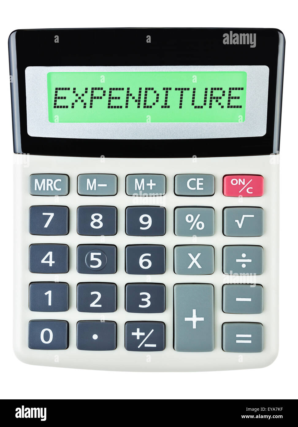 Calculator with Expenditure on display isolated on white background ...
