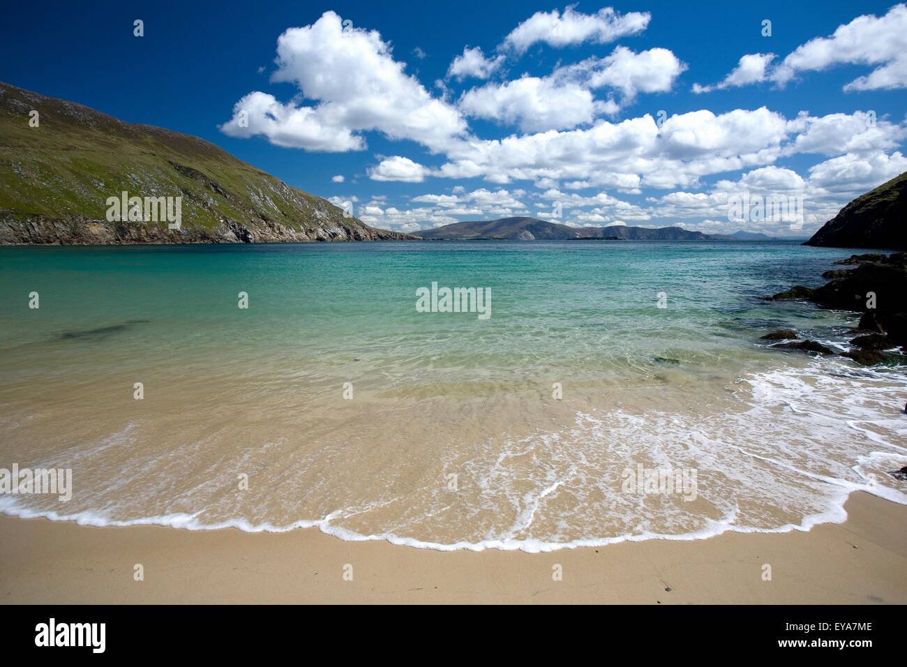 Achill Island, Co Mayo, Ireland; Tranquil Sea At Keem Strand Stock ...