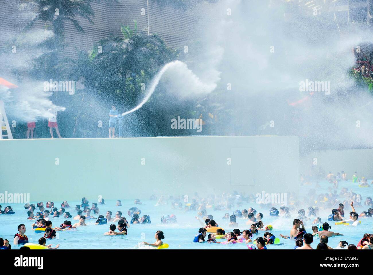 Chengdu, China's Sichuan Province. 25th July, 2015. People swarm into a ...