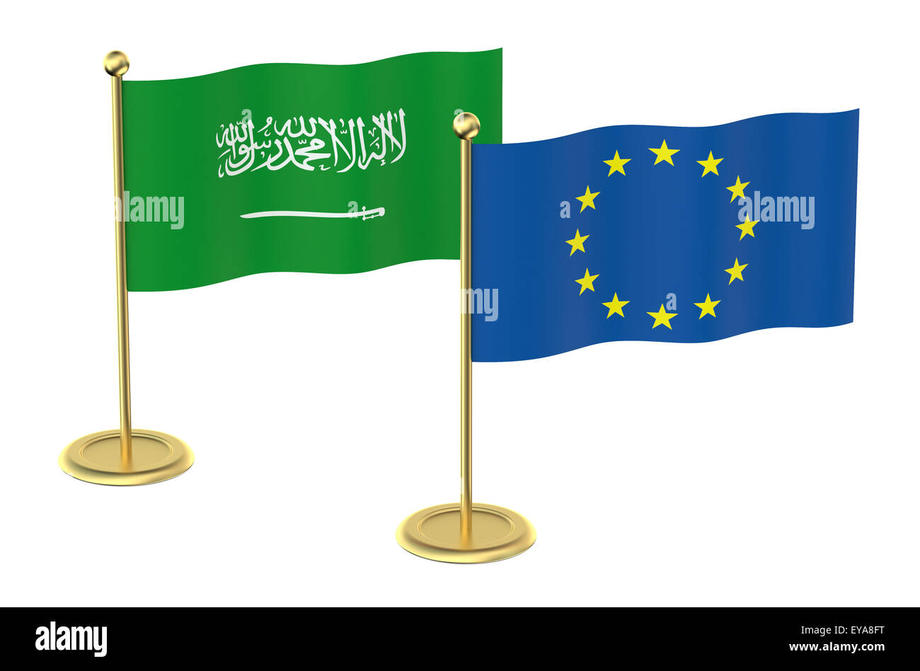 meeting EU with Saudi Arabia concept isolated on white background Stock ...