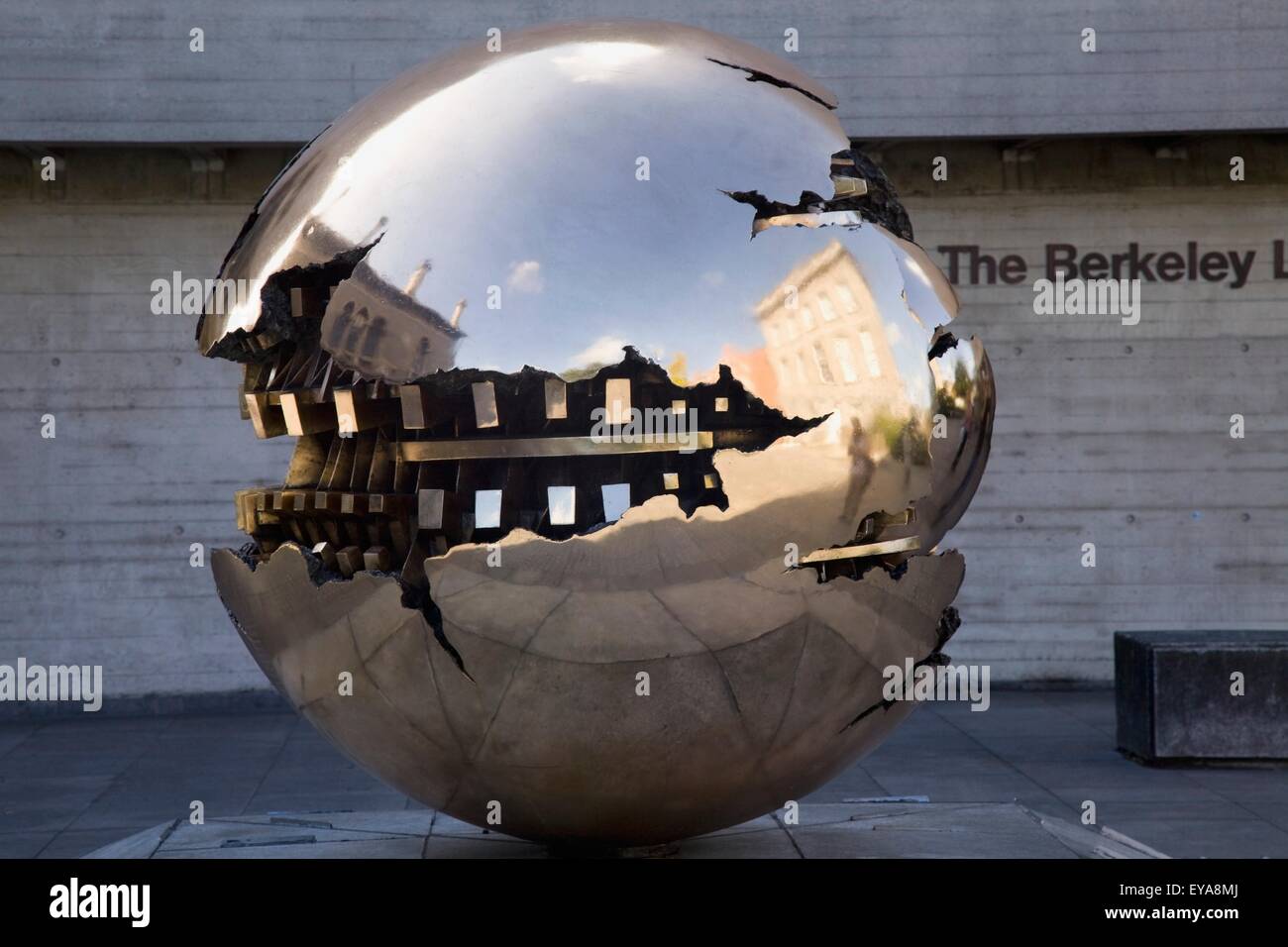 Dublin, Ireland; Sculpture Outside Berkeley Library In Trinity College ...