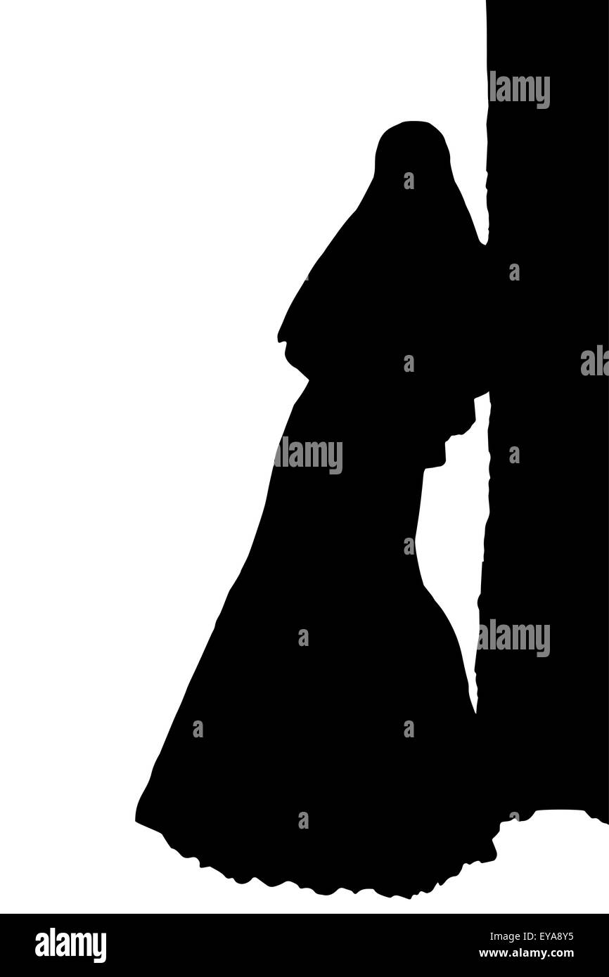 bride realistic silhouette illustration isolated on white background ...