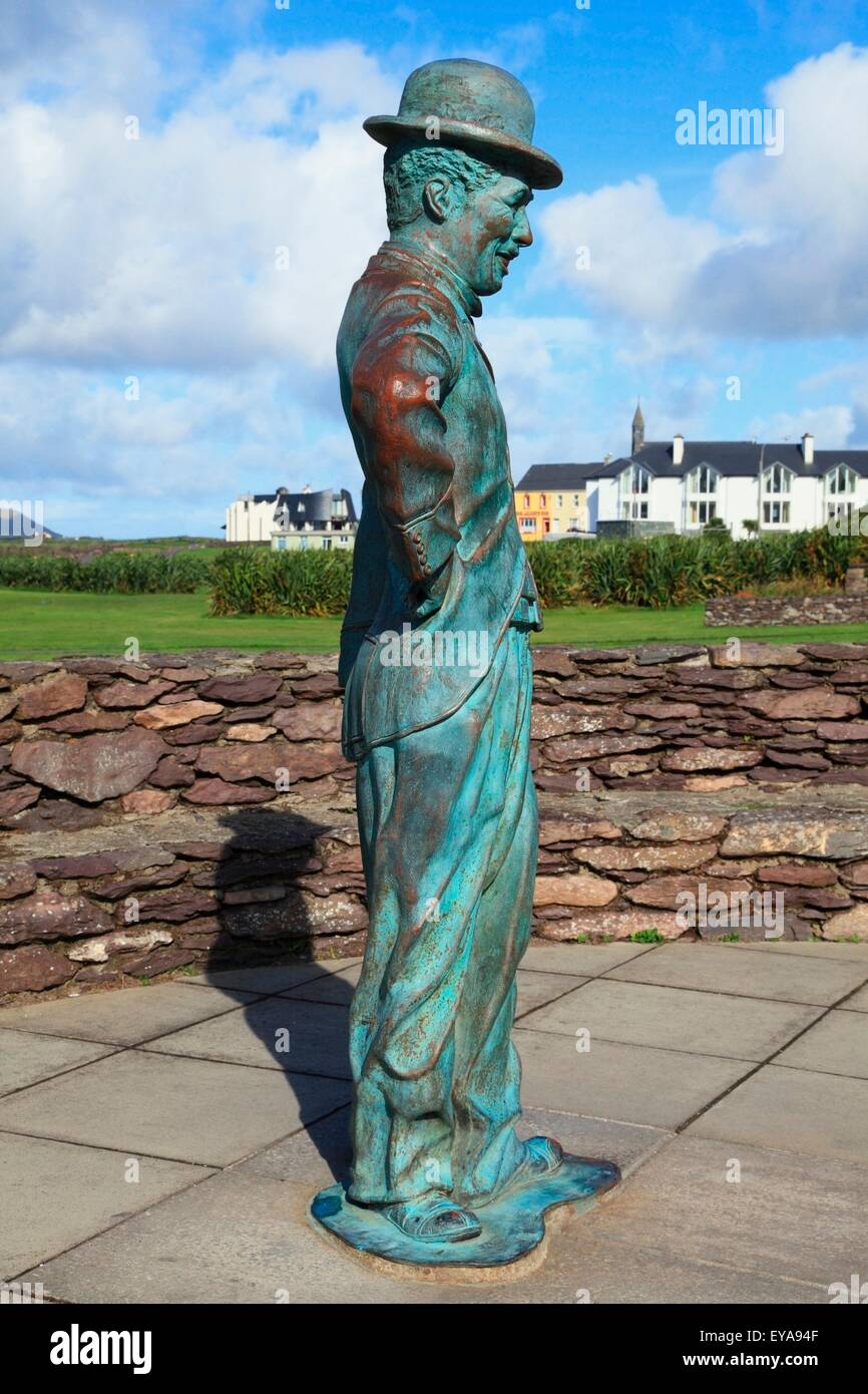 Waterville, County Kerry, Ireland; Charlie Chaplin Statue Stock Photo ...