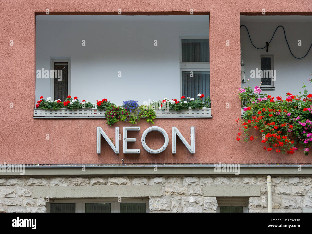 Berlin, Germany, façade lettering NEON Stock Photo - Alamy