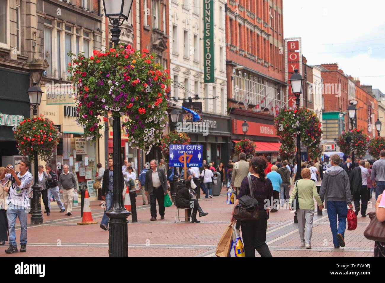 Dublin, Ireland; People Walking On O'connell Street Stock Photo - Alamy