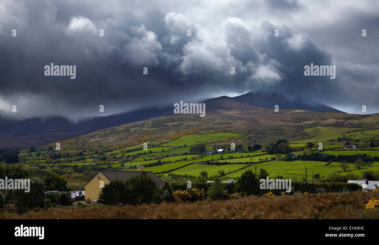 County Kerry, Ireland; Dramatic Clouds On The Ring Of Kerry Stock Photo ...