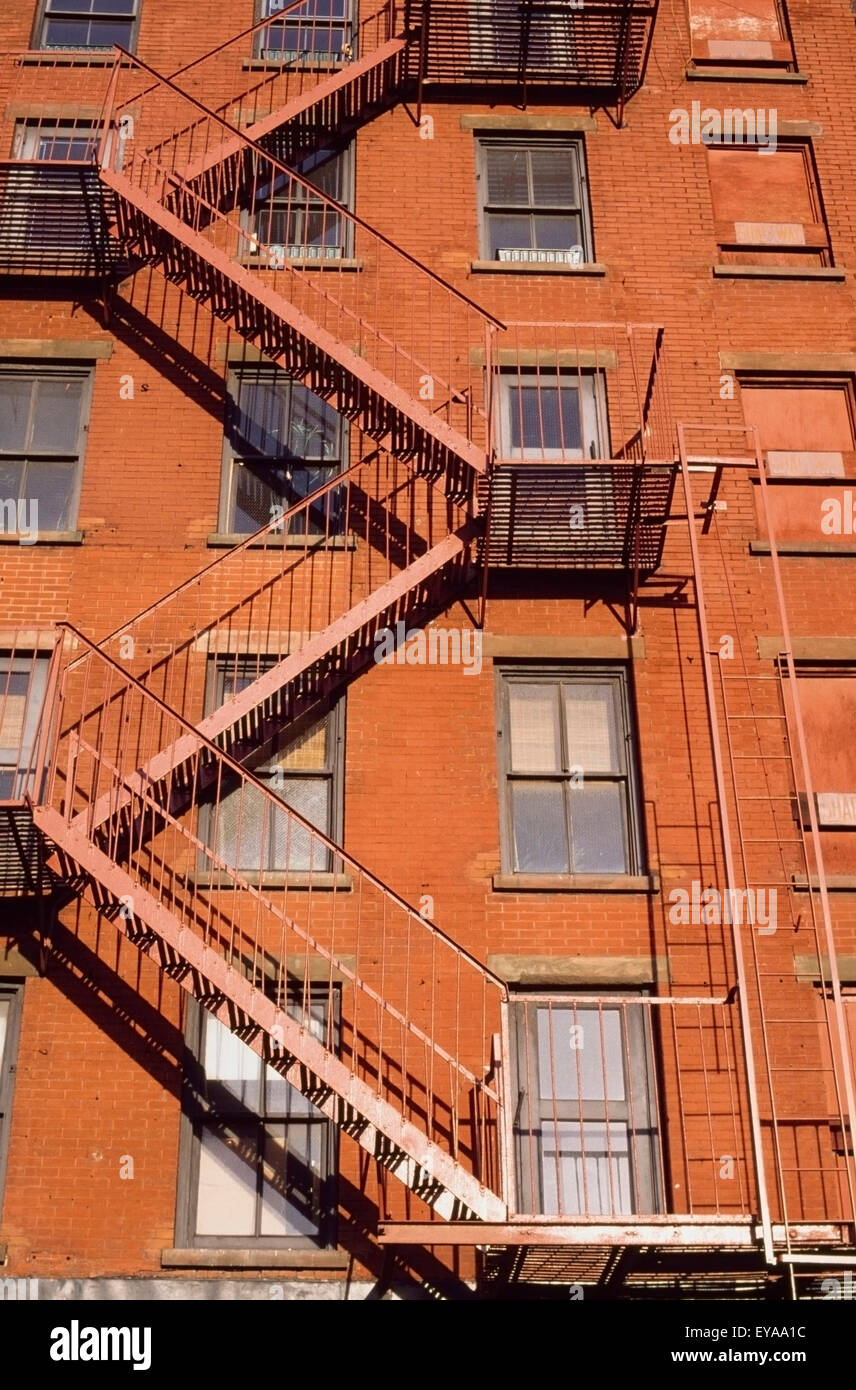 Fire-Escapes And Red Building,New York City,Ny Usa Stock Photo - Alamy