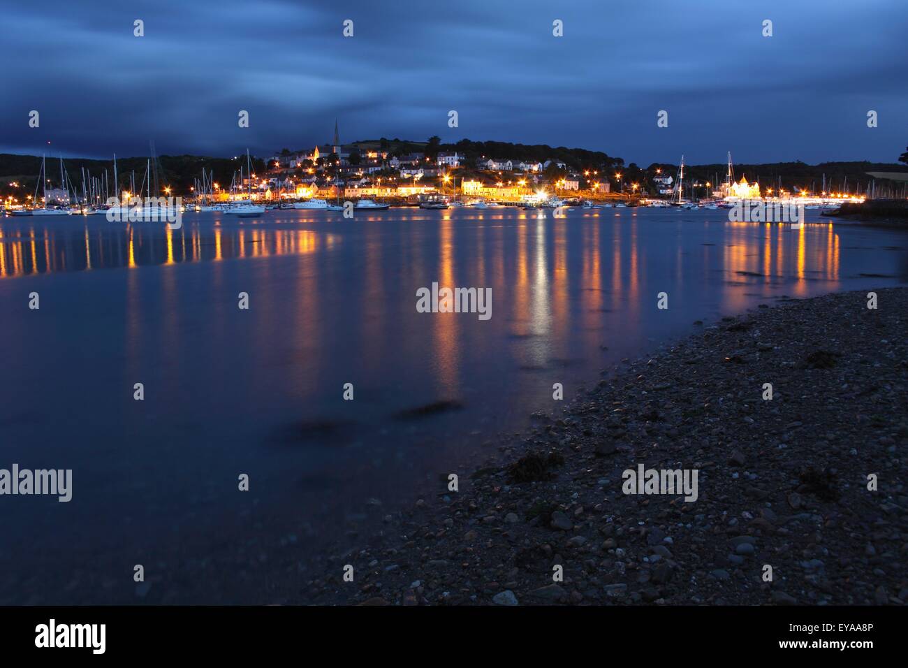 Night Lights Of Crosshaven Village Outside Cork City In Munster Region ...
