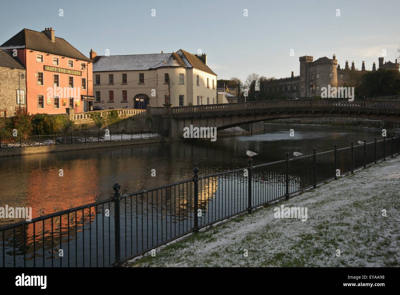 Bridge Over River Nore With Kilkenny Castle; Kilkenny, County Kilkenny ...